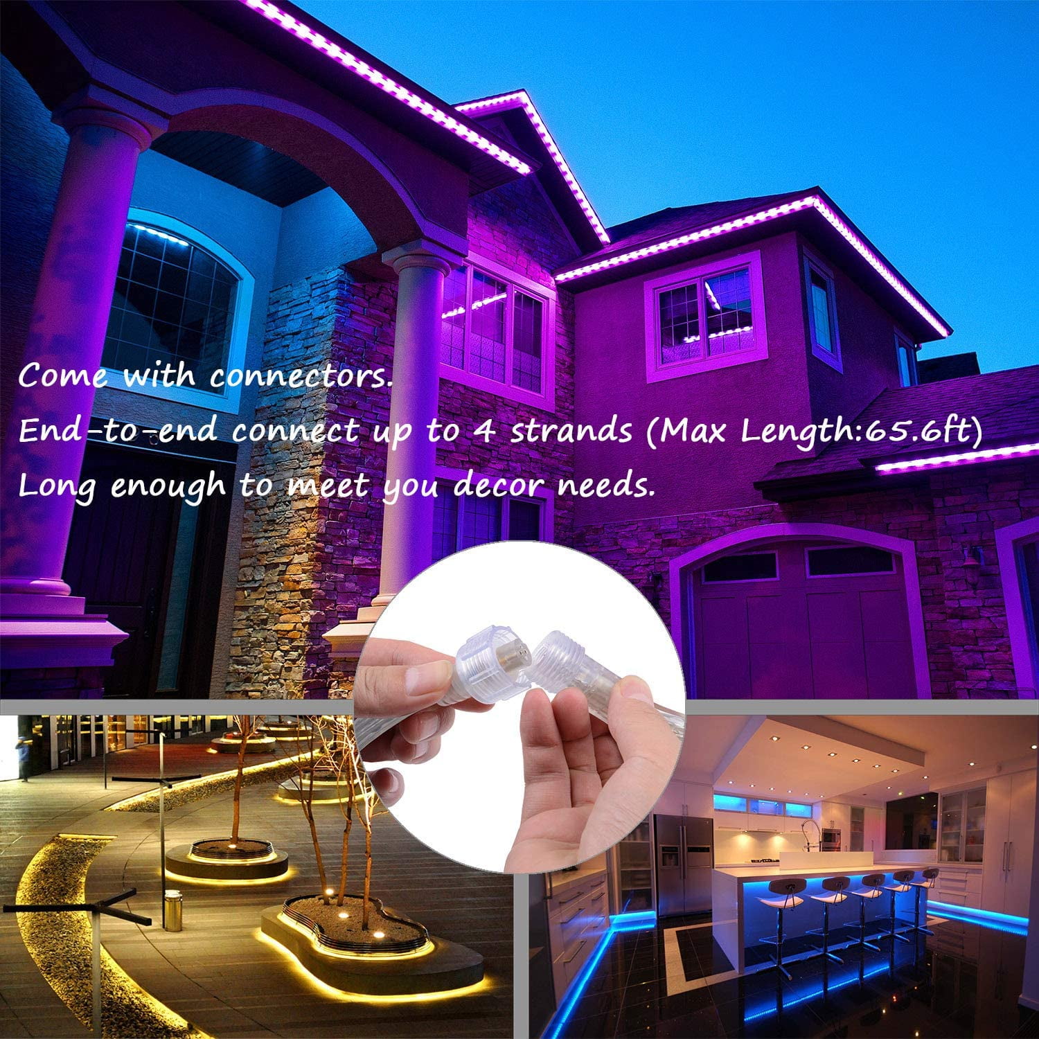 THESG-16.4 Feet Flat Flexible LED Rope Lights, Color Changing RGB Strip ...