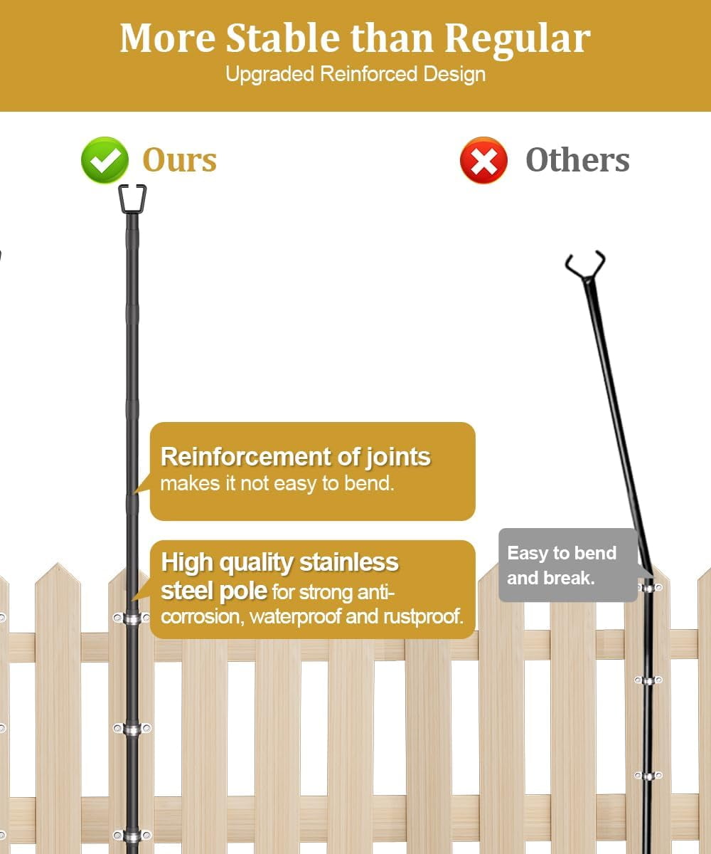 THESG-2 Pack 10FT String Light Poles for Outdoor Decor, Sturdy Light ...