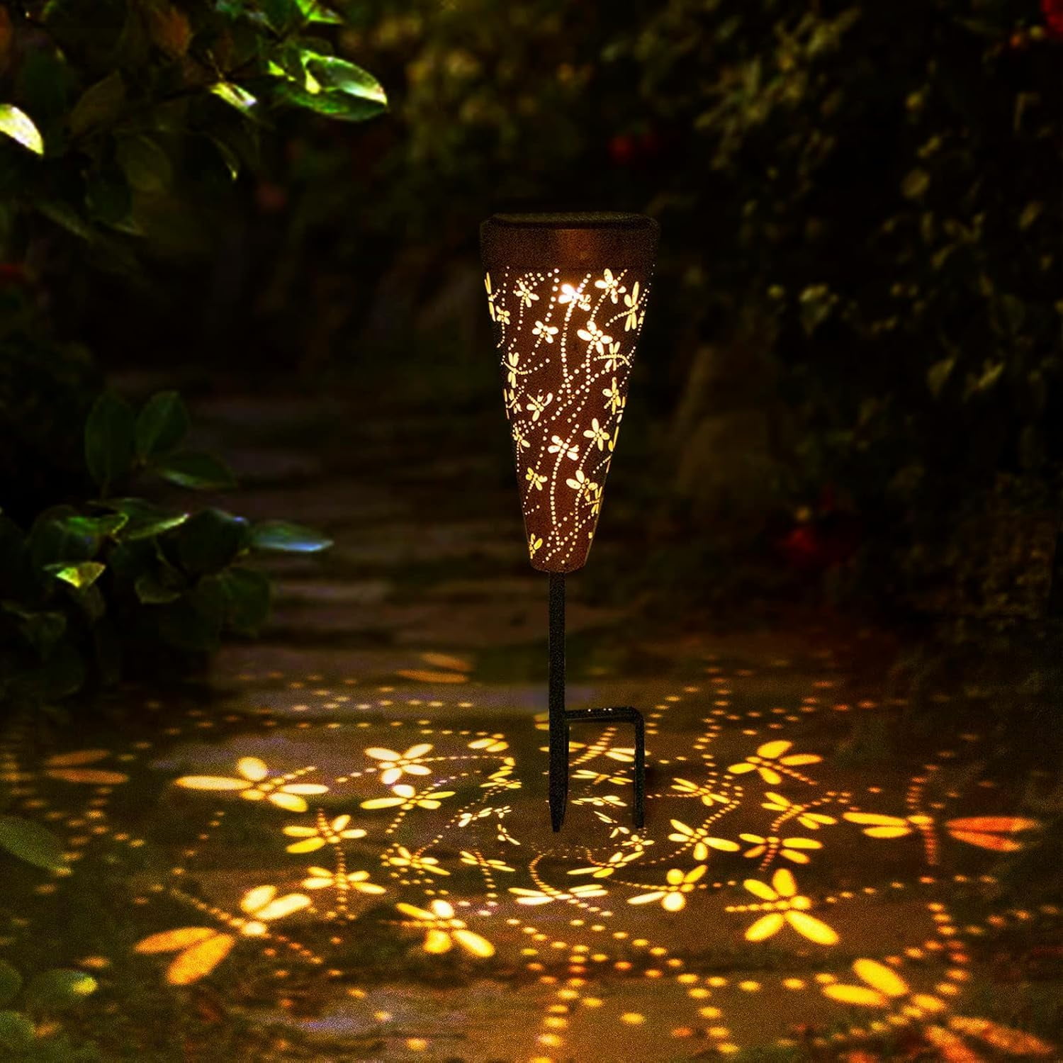 THESG-2 Pack Dragonfly Solar Pathway Lights Outdoor,Metal Garden ...