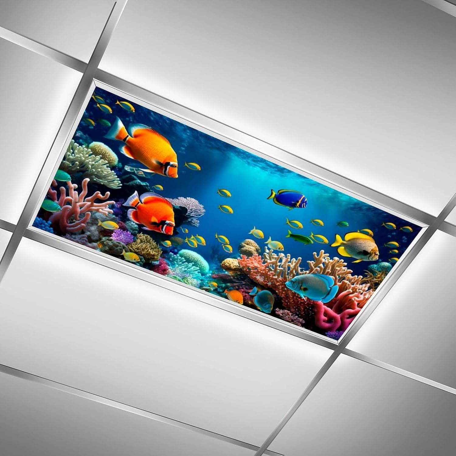 THESG-2 Pack Fluorescent Light Cover for Ceiling Light Classroom ...