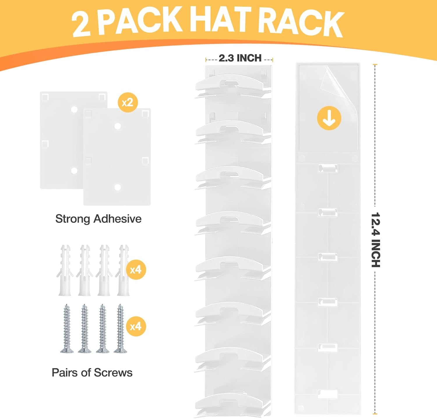 THESG-2 Pack Hat Organizer for Baseball Caps, Hat Hanger Holder Hold up ...