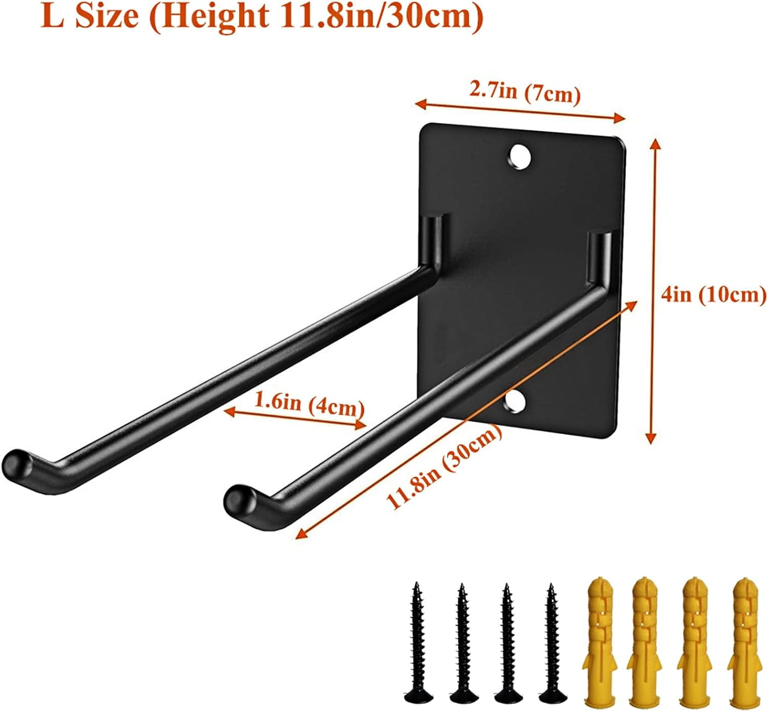 THESG-2-Pack Heavy Duty Garage Hooks, 12” Wall Mount Storage Hooks for ...