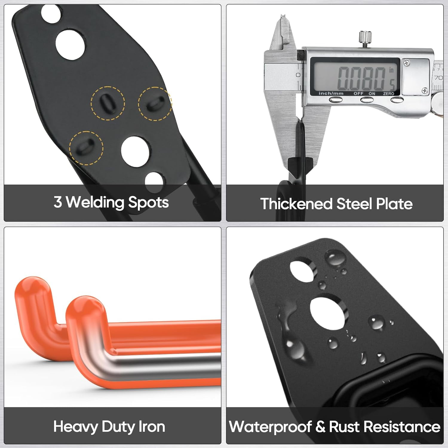 THESG-2 Pack Heavy Duty Garage Hooks, Steel Utility Wall Storage Hooks ...