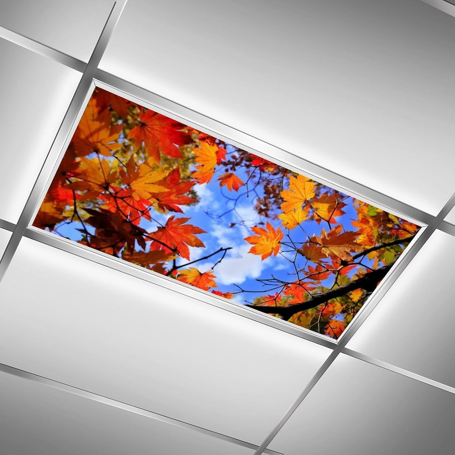 THESG-2 Pack Red Maple Leaf Fluorescent Light Cover for Ceiling Light ...