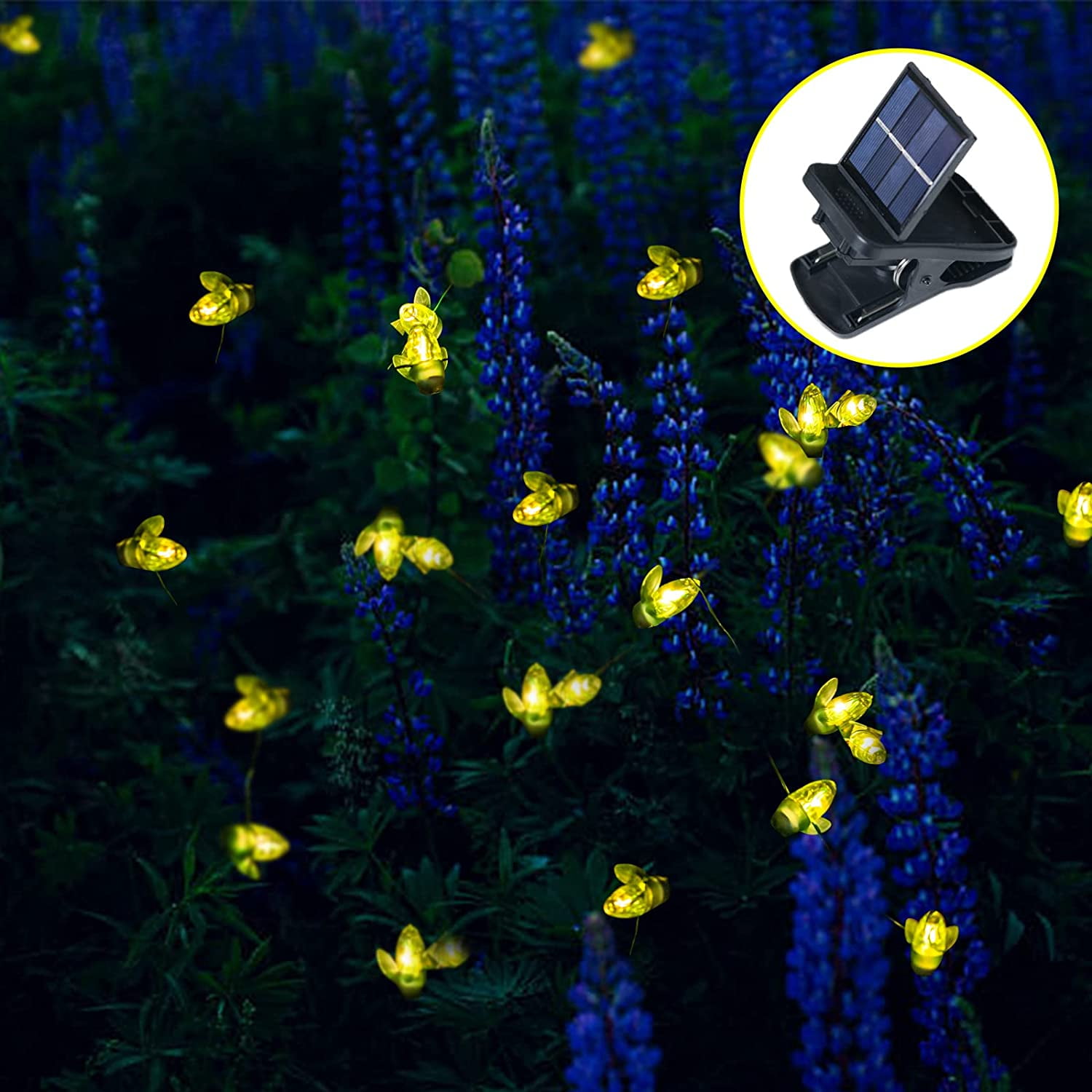 THESG-2 Pack Solar Firefly Lights, 30 LED Solar Fireflies Lightning ...