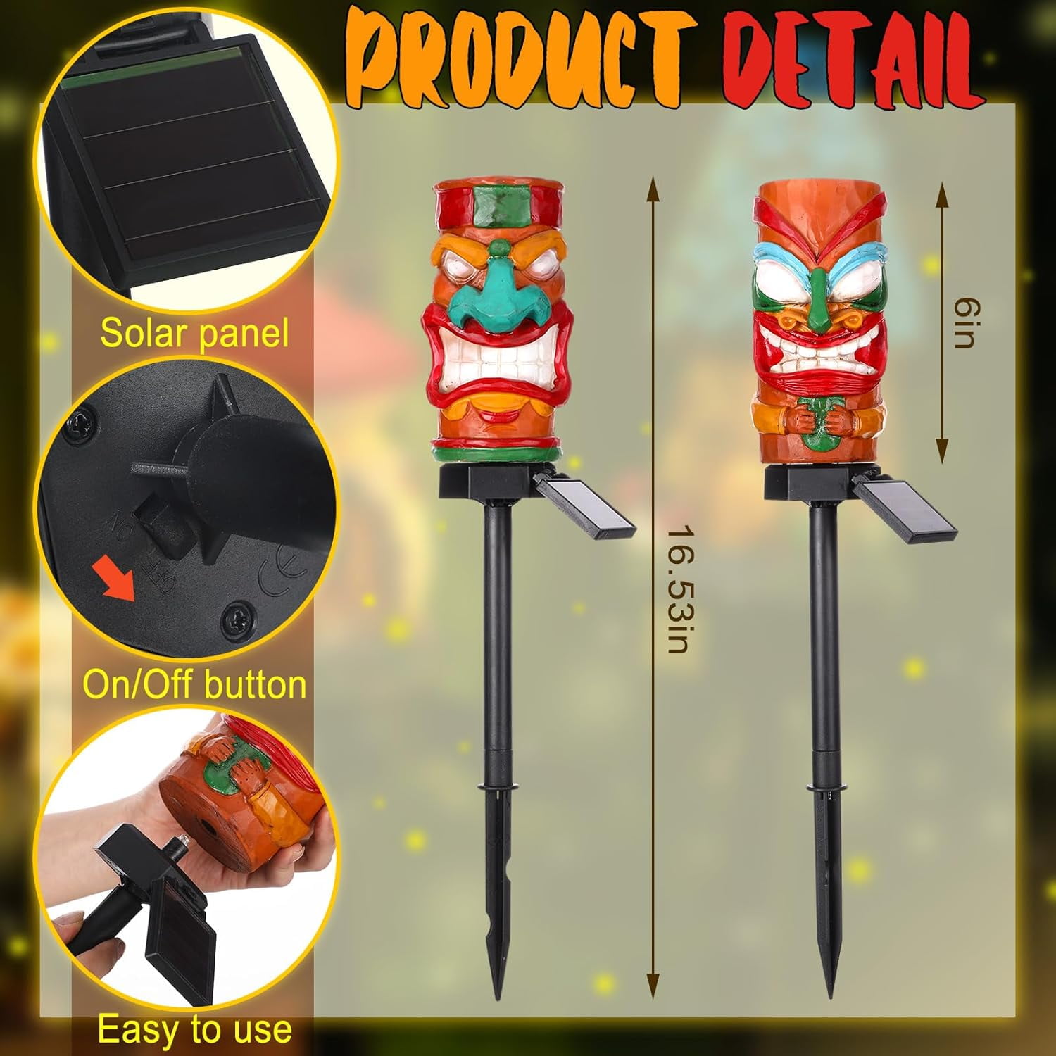 THESG-2 Pack Tiki Solar Light Solar Tiki Torch for Outside Waterproof ...
