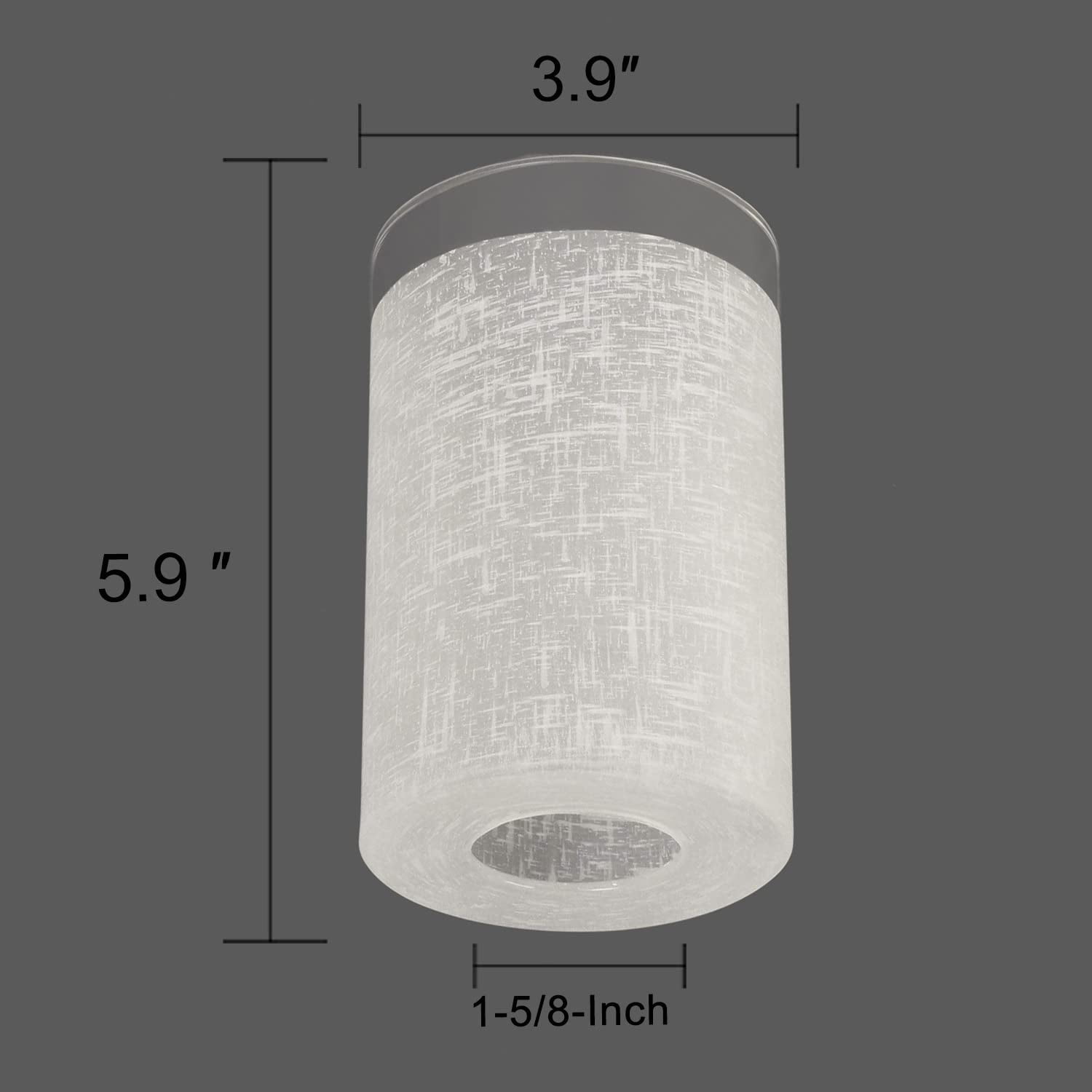 THESG-2 Pack White Linen Frosted Glass Lamp Shade, Cylinder Light ...
