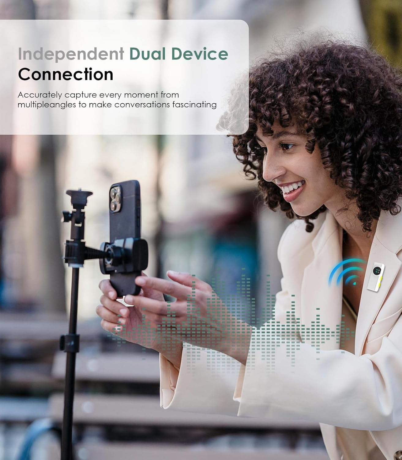 THESG-2 Pack Wireless Lavalier Microphone for iPhone iPad Andriod with ...