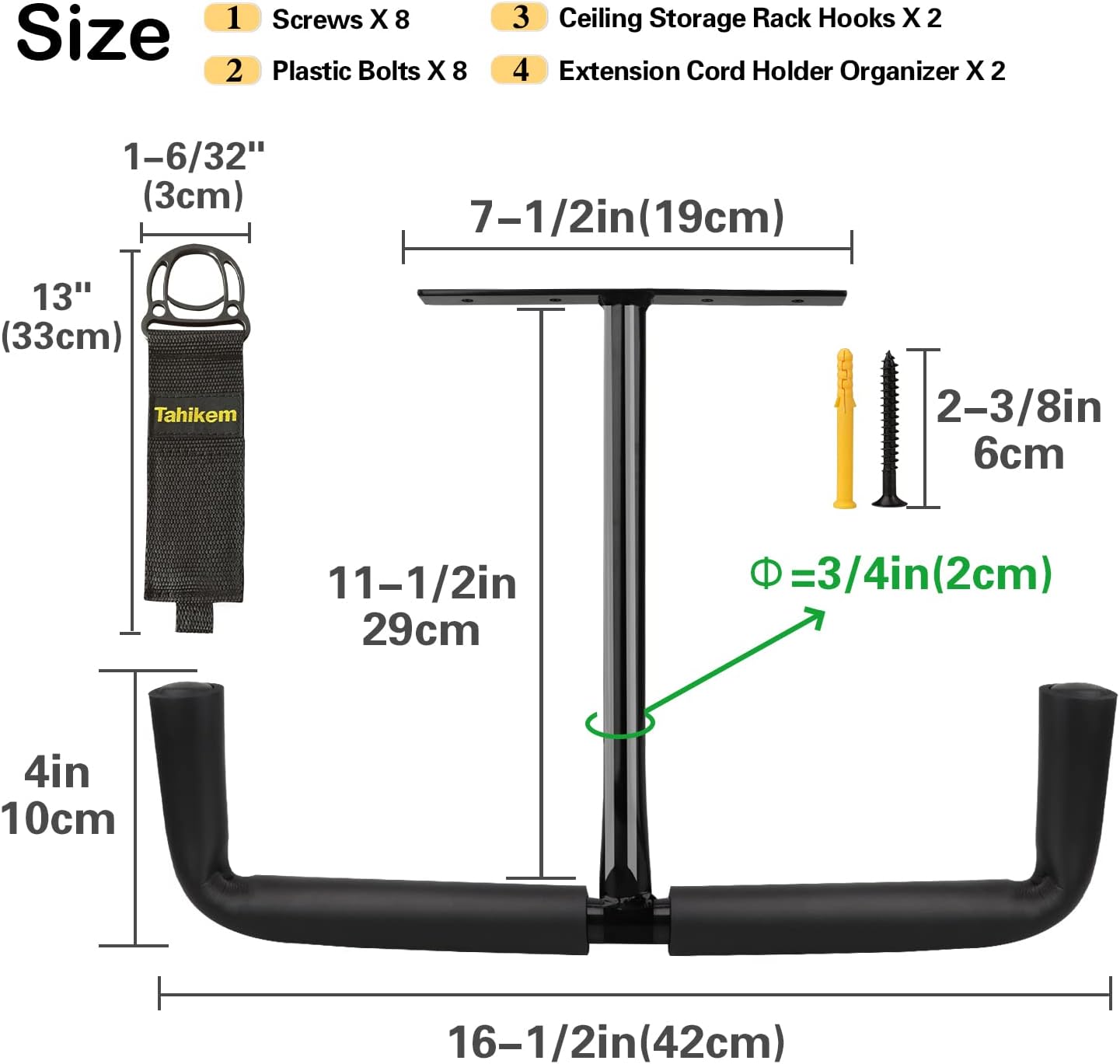 THESG-2 Set Overhead Garage Storage Rack, Heavy Duty Overhead Storage ...
