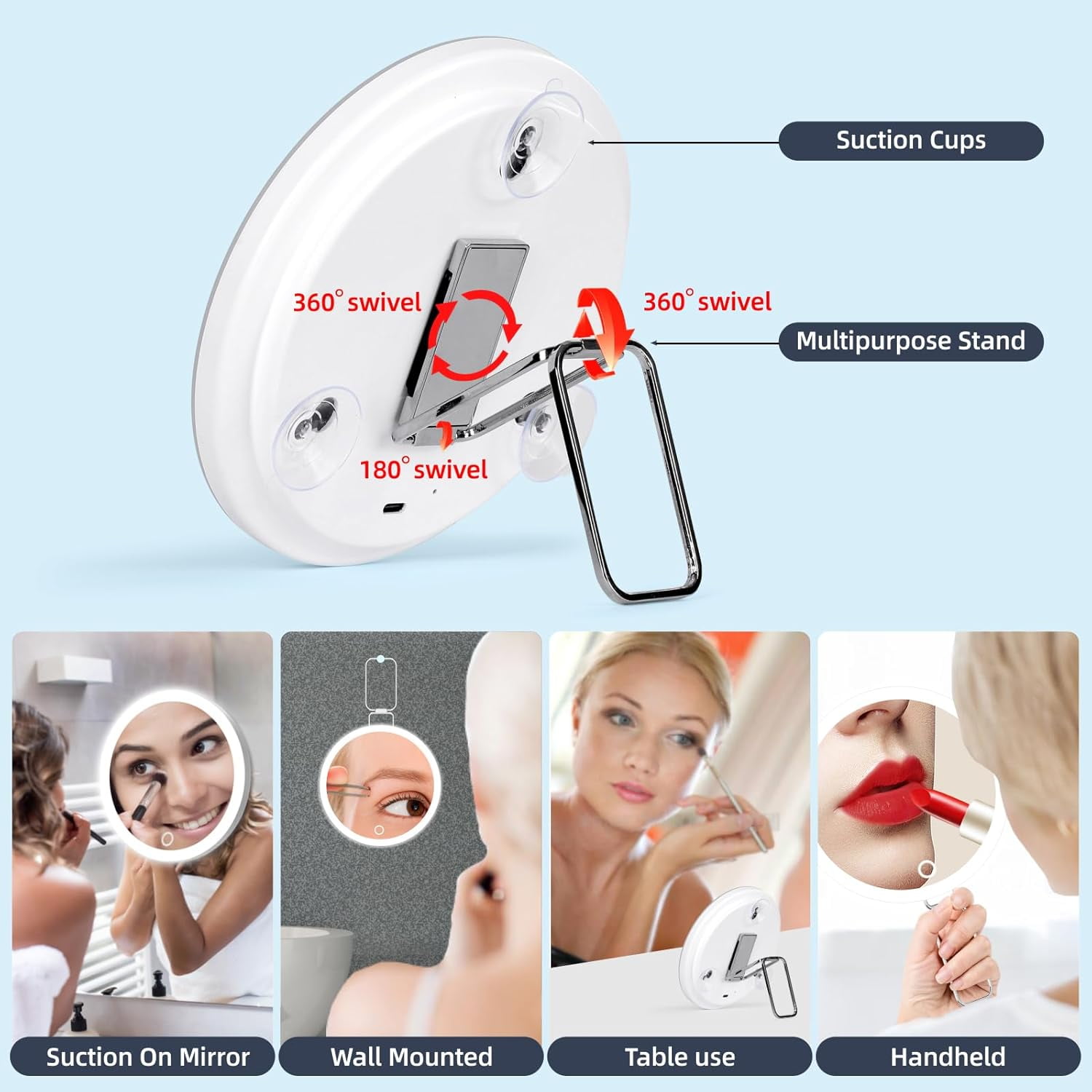 THESG-20X Magnifying Mirror with Lights, 6inch Makeup Magnified Mirror ...