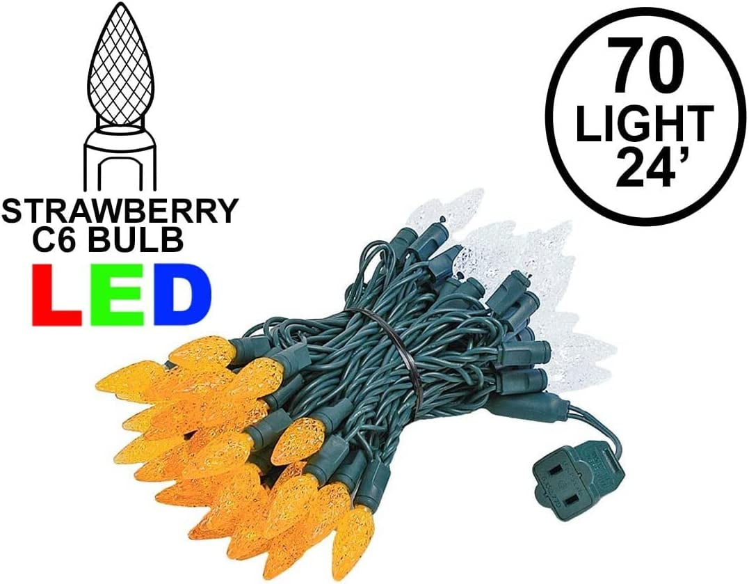 THESG-24FT 70 LED C6 LED Christmas String Lights, Outdoor Christmas ...