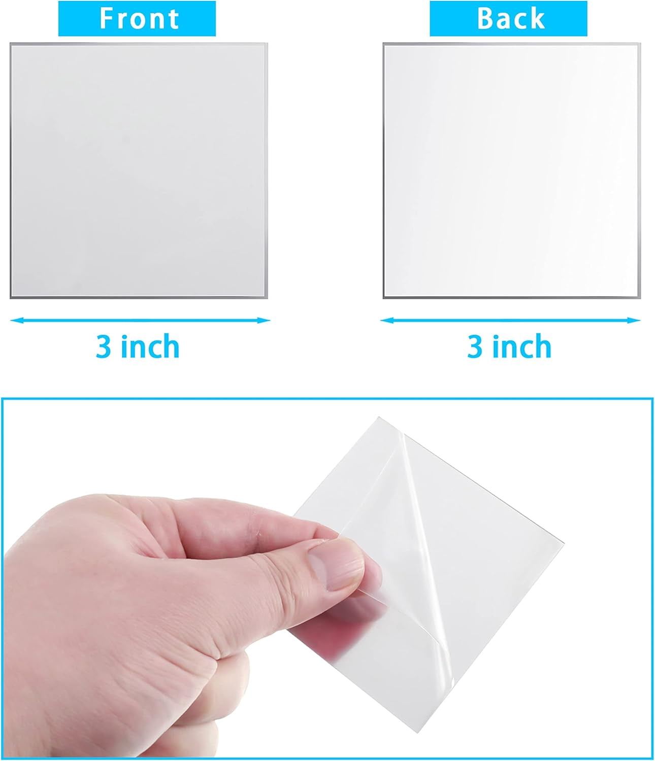 THESG-25 Pieces Mini Size Acrylic Square Mirror Adhesive Small Square ...