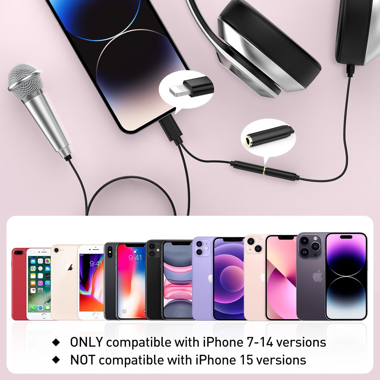 THESG-2PCS Mini Microphone for iPhone iPad Small ASMR Tiny Microphone ...