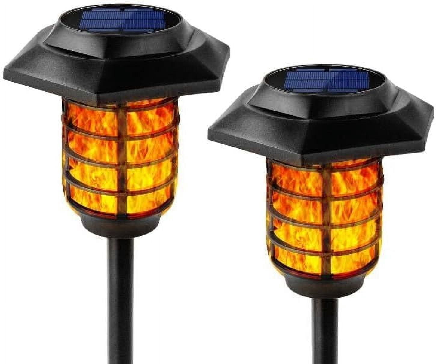 THESG-2Pack Solar Flame Lights Outdoor Solar Torch Lights Flickering ...