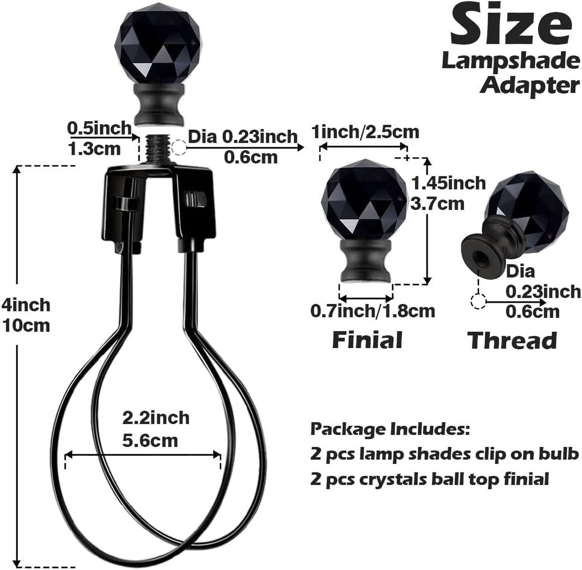 THESG-2Pcs Lamp Shade Light Bulb Clip Adapter Kit, Black Lampshade ...