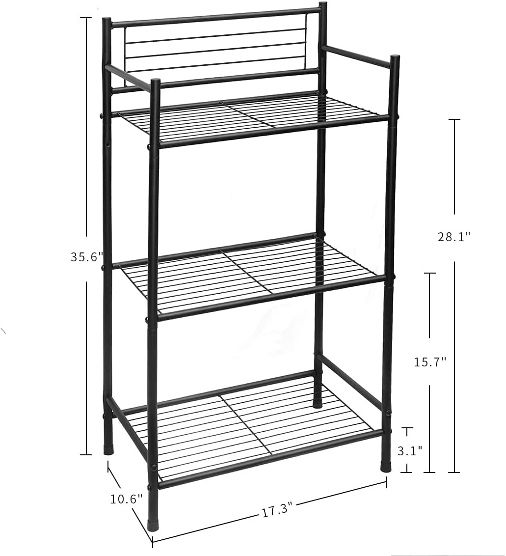THESG-3-Shelf Tier Standing Unit Storage Wire Shelving Multipurpose ...