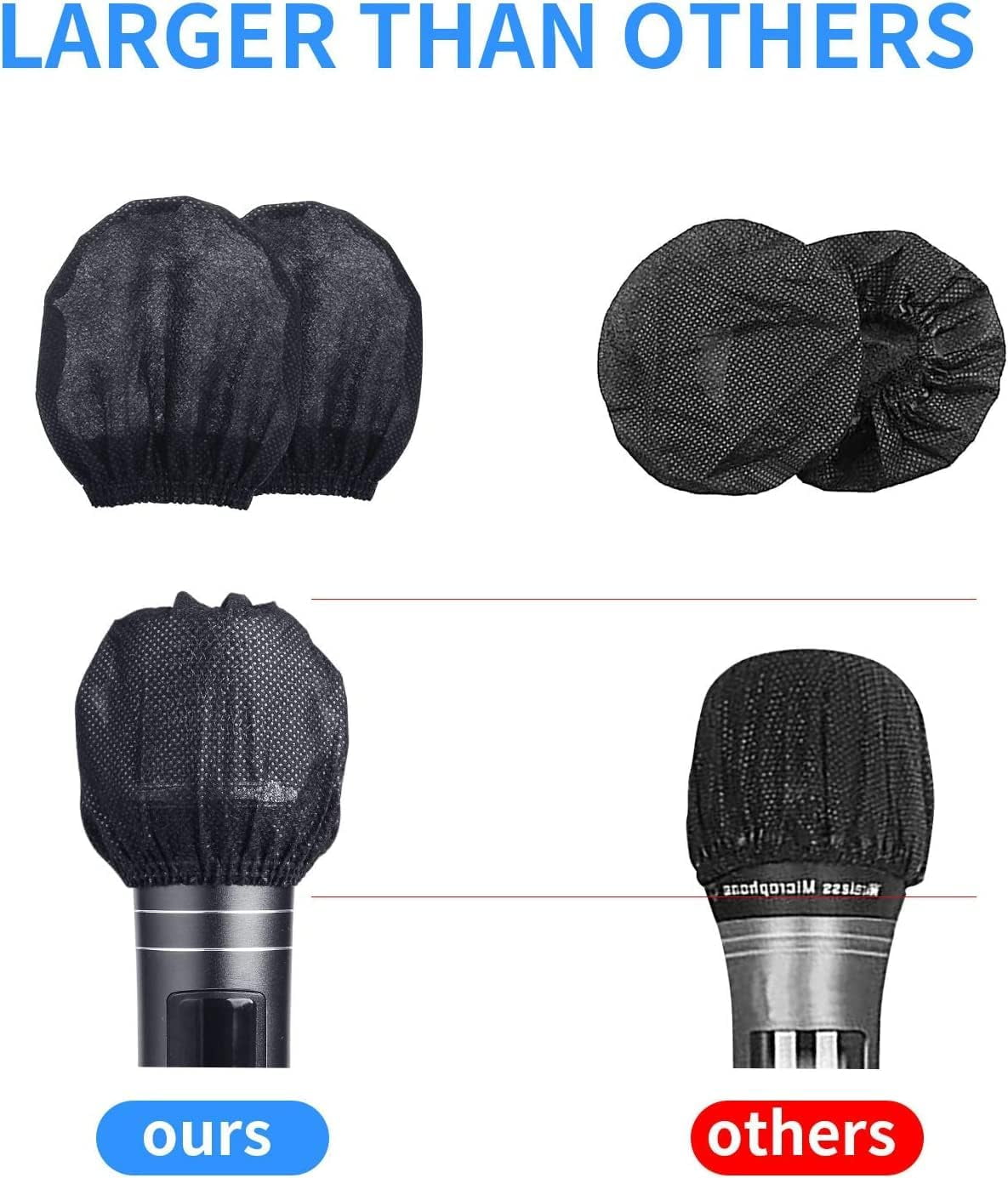 THESG-300pcs (150 pairs) Mic Covers Disposable Non-Woven, Individually ...