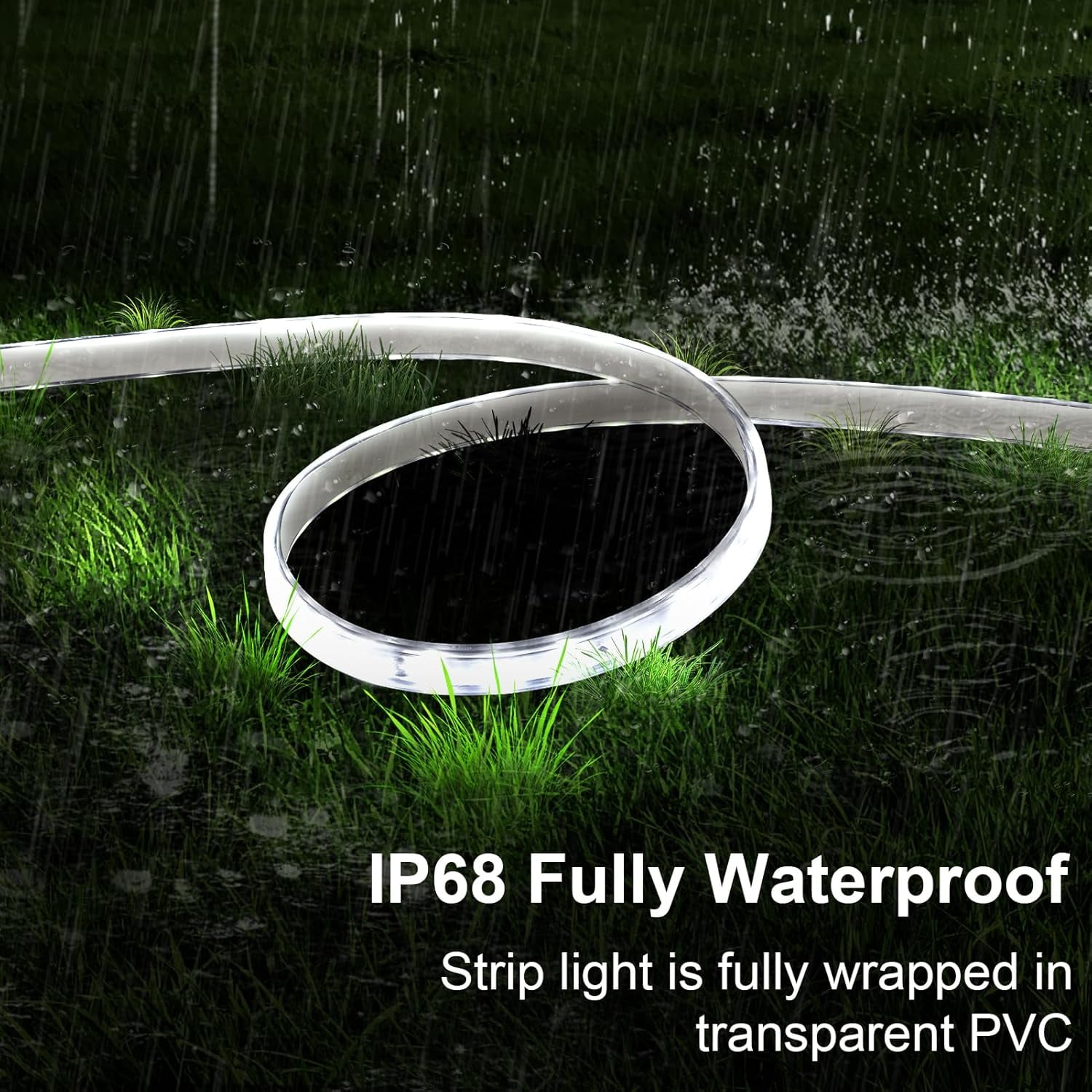 THESG-32.8ft Solar LED Strip Lights Outdoor, IP68 Fully Waterproof ...