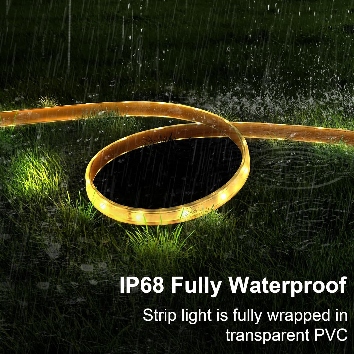 THESG-32.8ft Solar LED Strip Lights Outdoor, IP68 Fully Waterproof ...