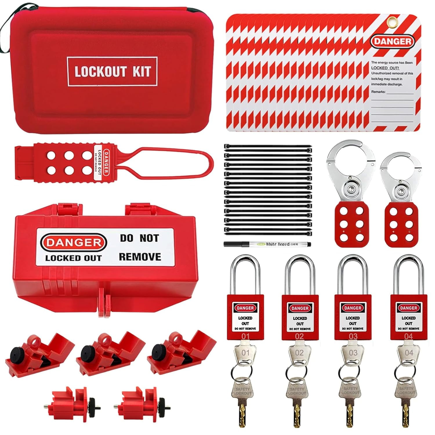 THESG-35- Pc Loto Kit,Portable Lockout Tagout Electrical Kit with ...