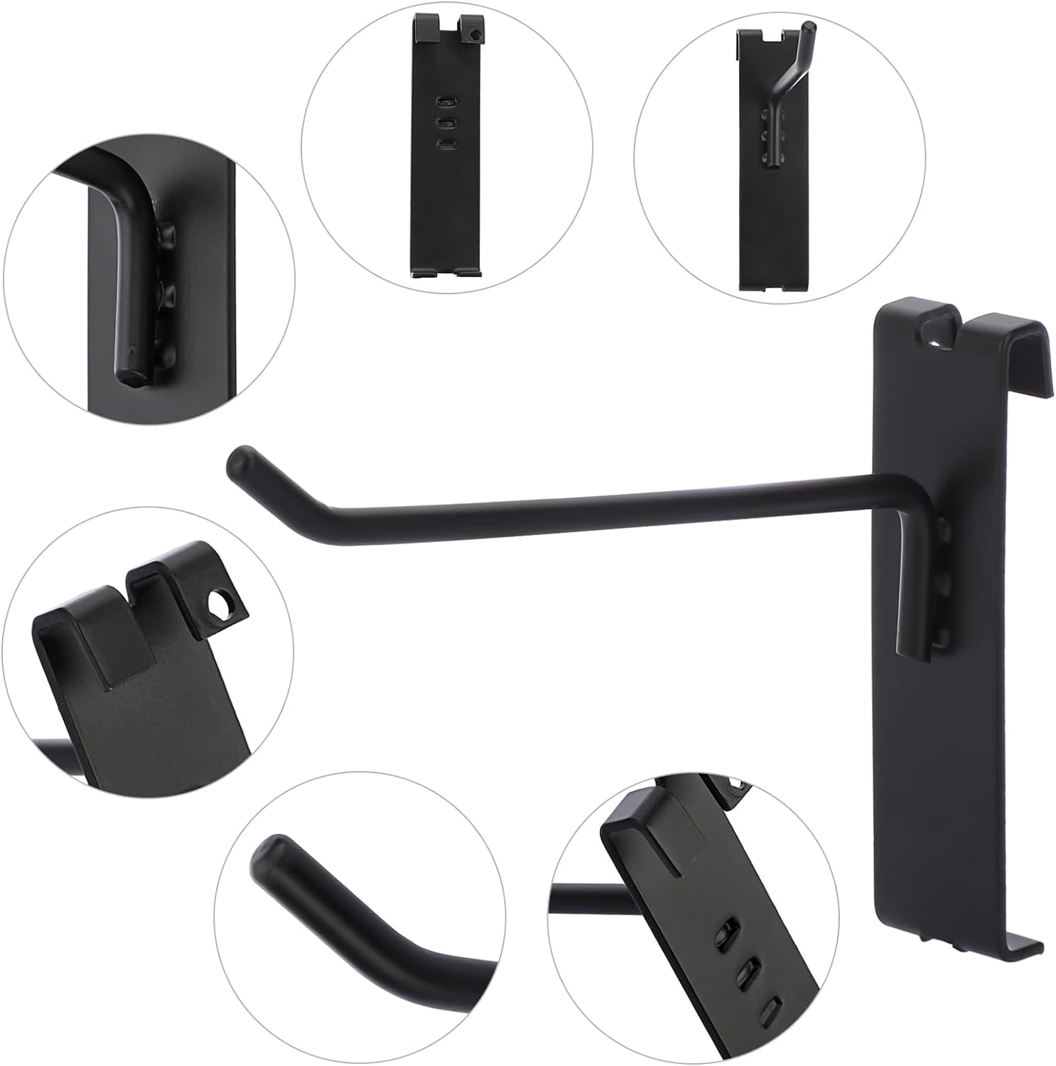 THESG-35 Pieces Gridwall Hooks Notch Display Hooks (Black, 4 Inch ...