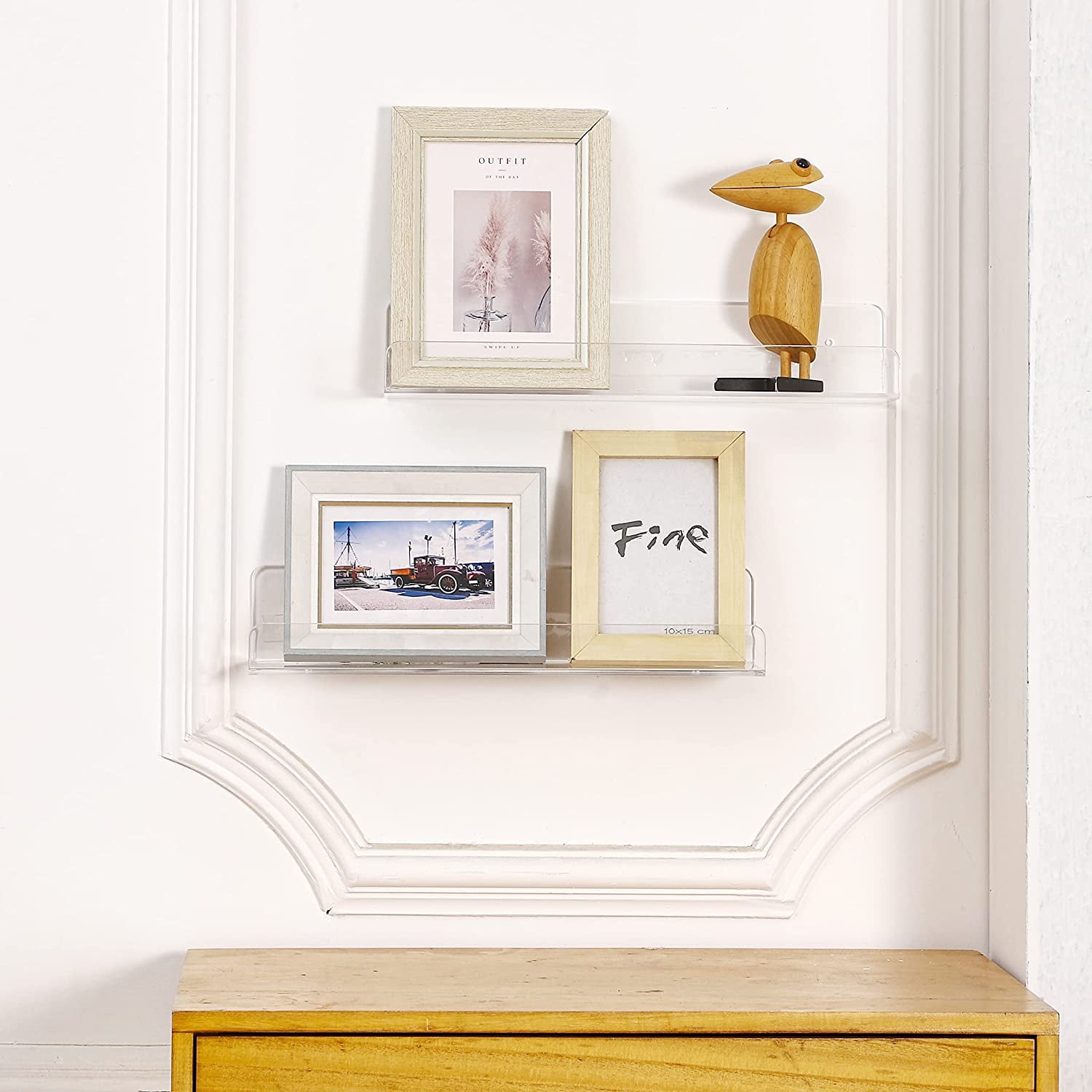 THESG-4 PCS Clear Acrylic Floating Wall Ledge Shelf 15 Inch Wall ...