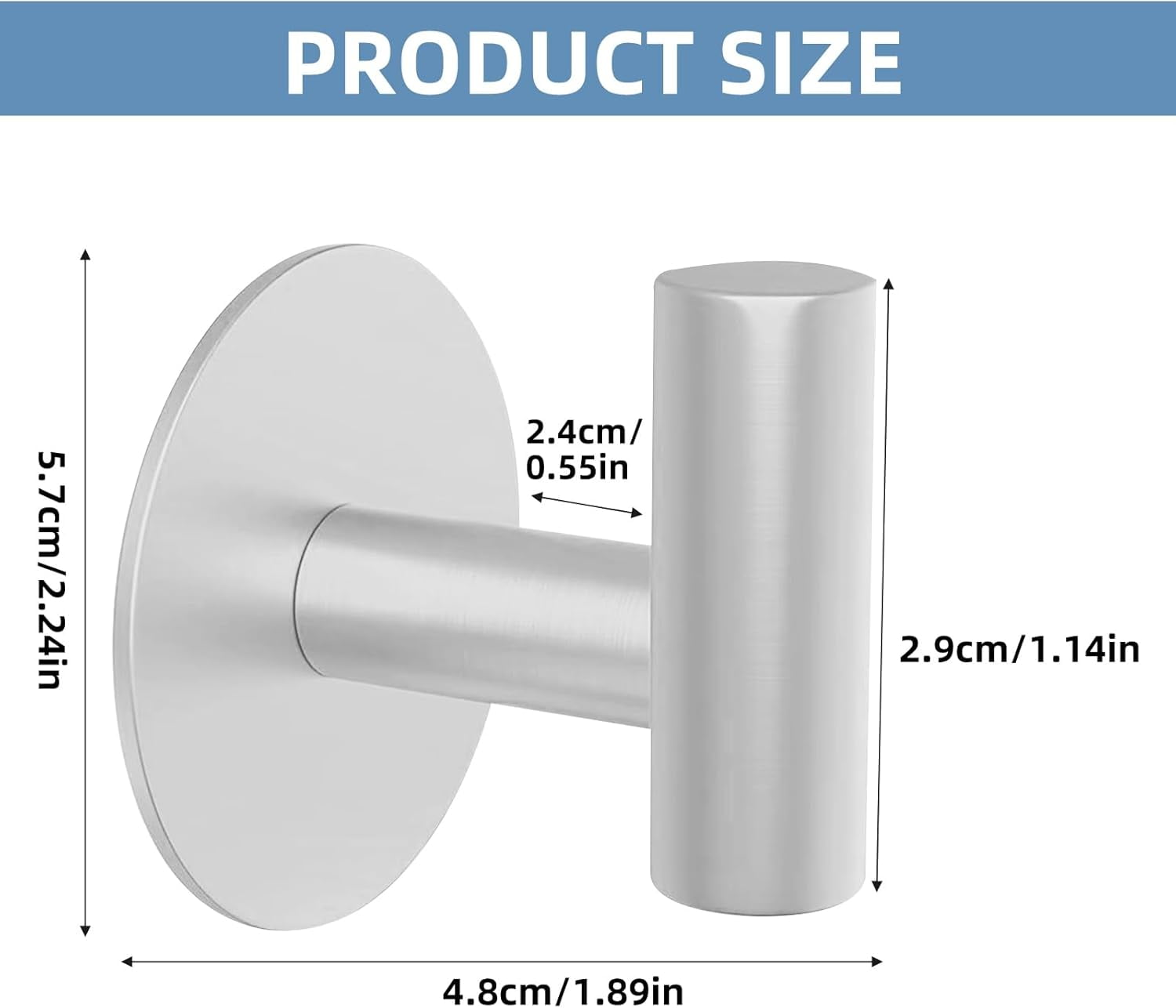 THESG-4-Pack Adhesive Silver Towel Hooks Heavy Duty Self Adhesive ...