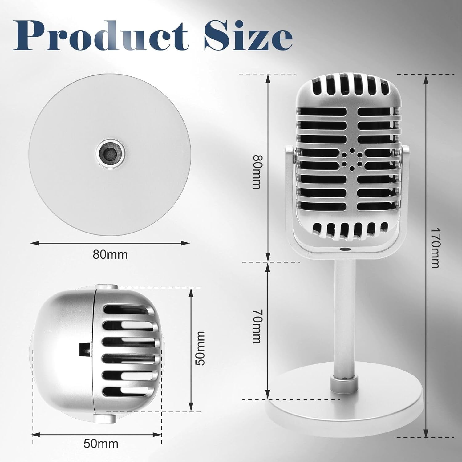 THESG-4 Pack Retro Microphone Props Model, Antique Microphone Prop with ...