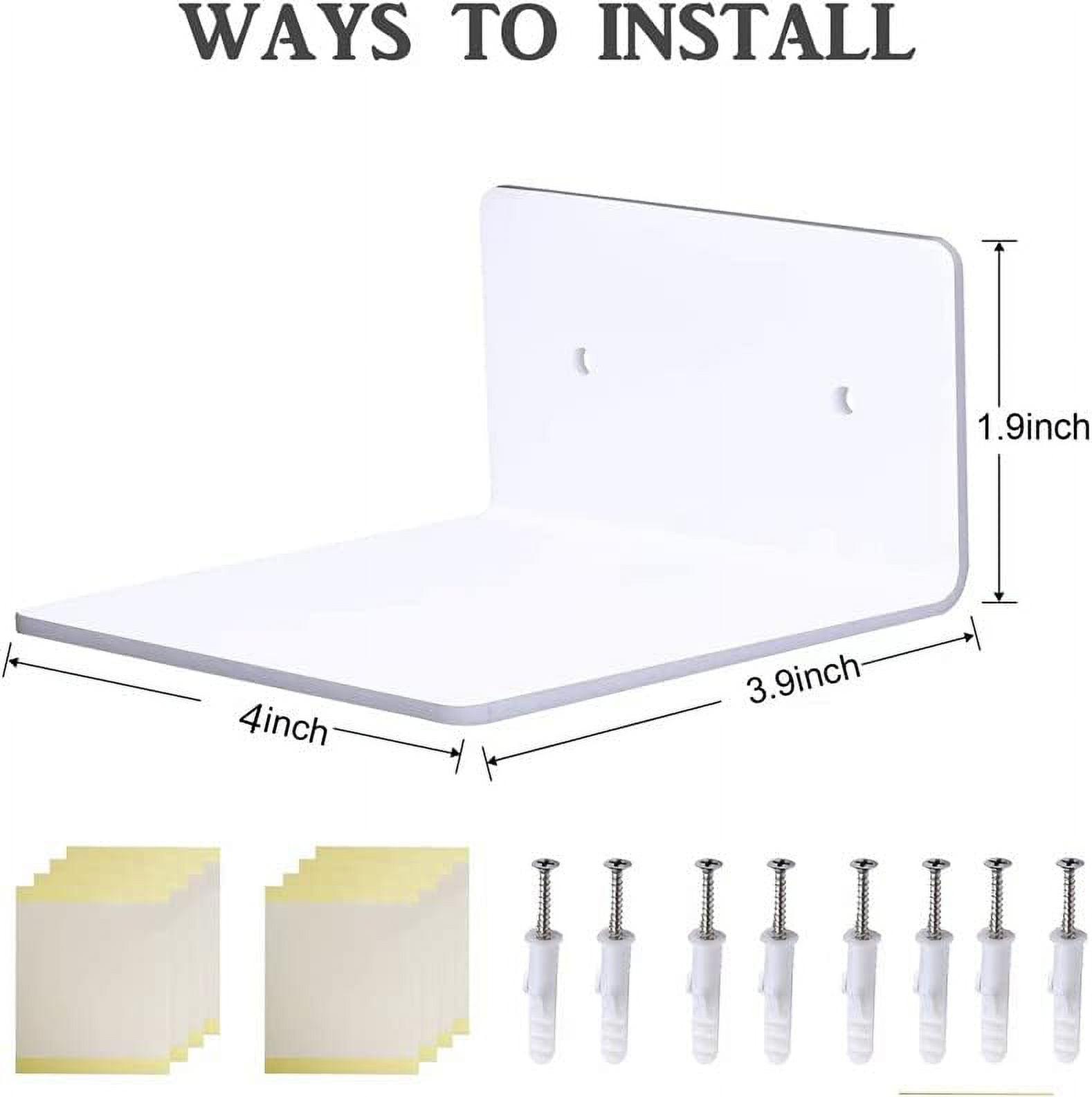 THESG-4 Pack Small Acrylic Floating Shelves, 4'' Acrylic Wall Shelves ...