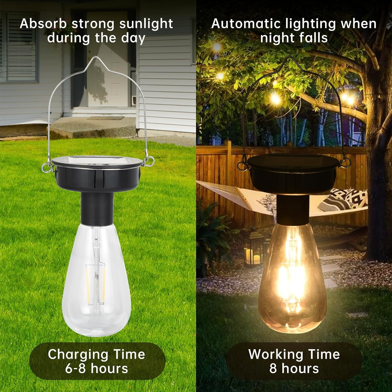 THESG-4 Pack Solar Hanging Lights Replacement Top with Bulb 3.15 Inch ...