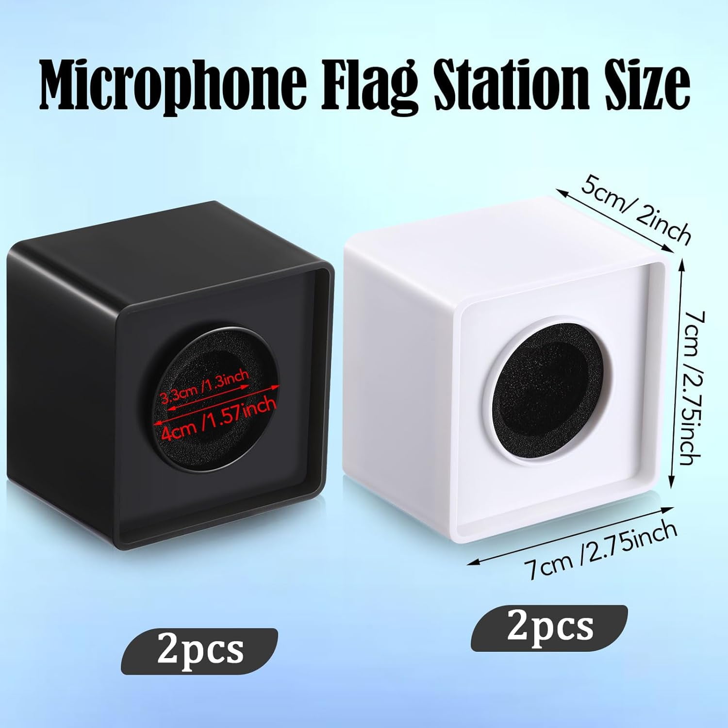 THESG-4 Pcs Portable Square Cube Shaped Mic ABS Foam Microphone Flag ...