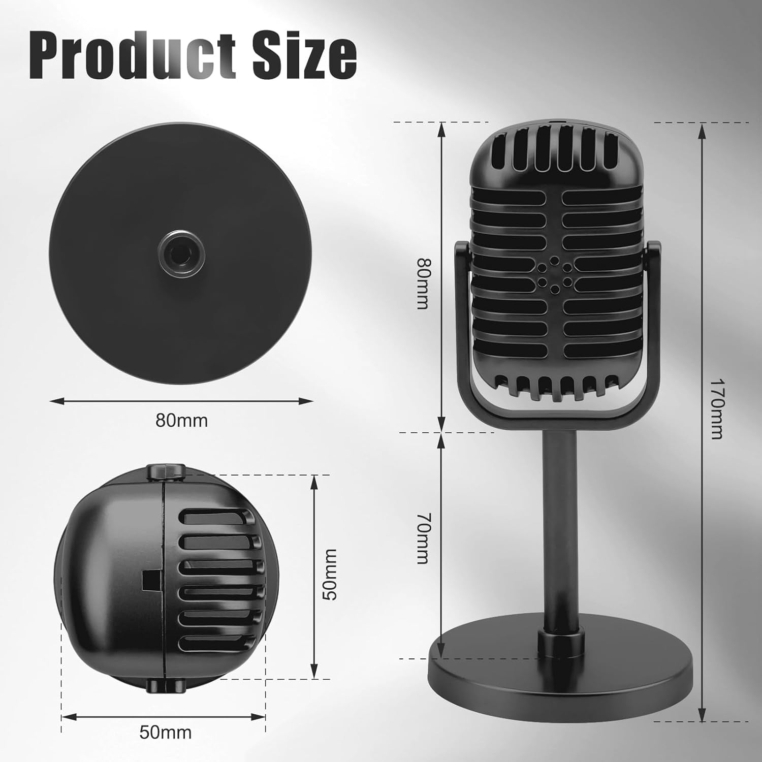 THESG-4Pack Retro Microphone Props Model, Antique Microphone Prop for ...