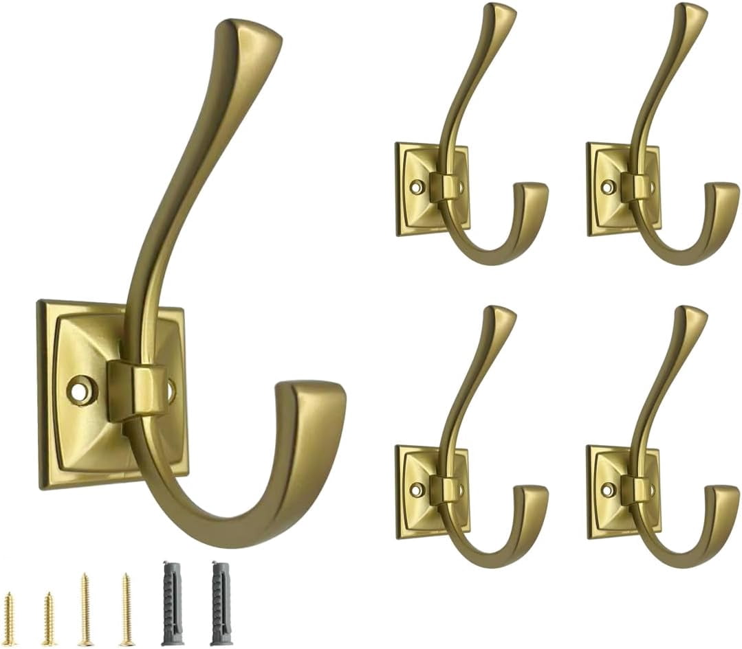 THESG-5 Pack Decorative Heavy Duty Towel Hooks for Hanging Robe Double ...