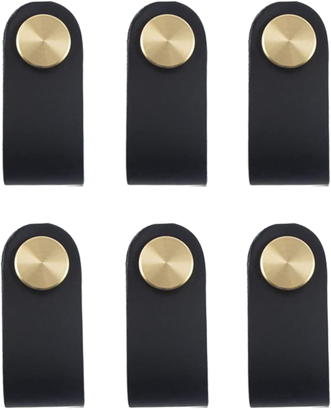 THESG-6 Pieces Leather Pulls for Drawer, Handmade Leather Drawer Pulls ...