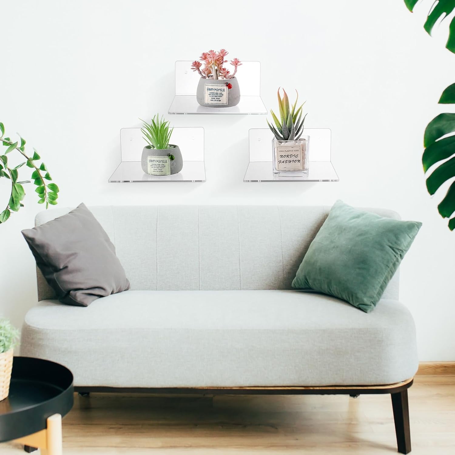 THESG-Acrylic Floating Shelves for Wall 6 x 6 Inch Display Wall Shelf ...