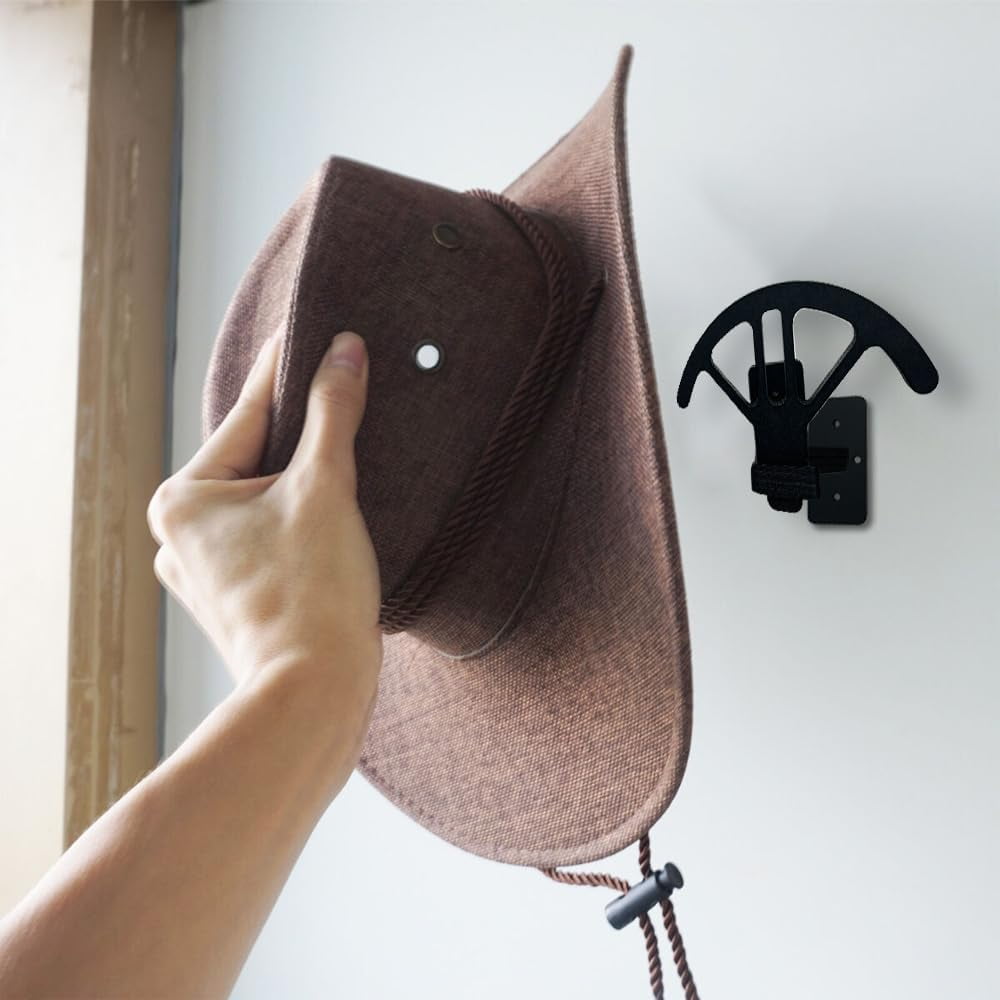 THESG-Adjustable Cowboy Hat Rack Holder, Wooden Cowboy Hat Wall Mount ...