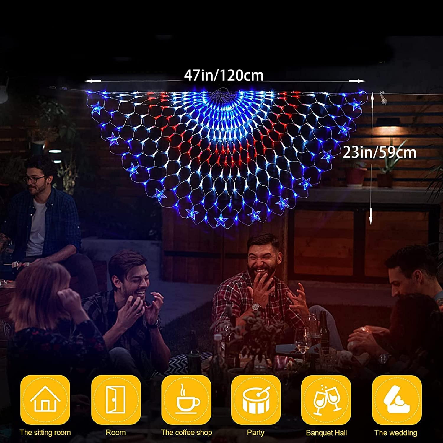 THESG-American Flag LED Lights - 47in Patriotic Lights for 4th of July ...