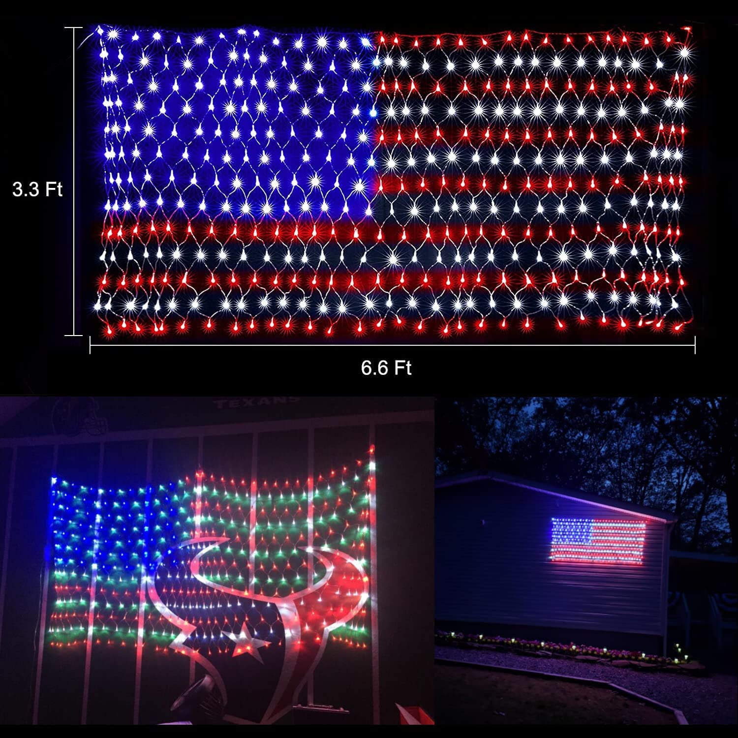 THESG-American Flag Lights with 420 Super Bright LEDs Waterproof Led ...