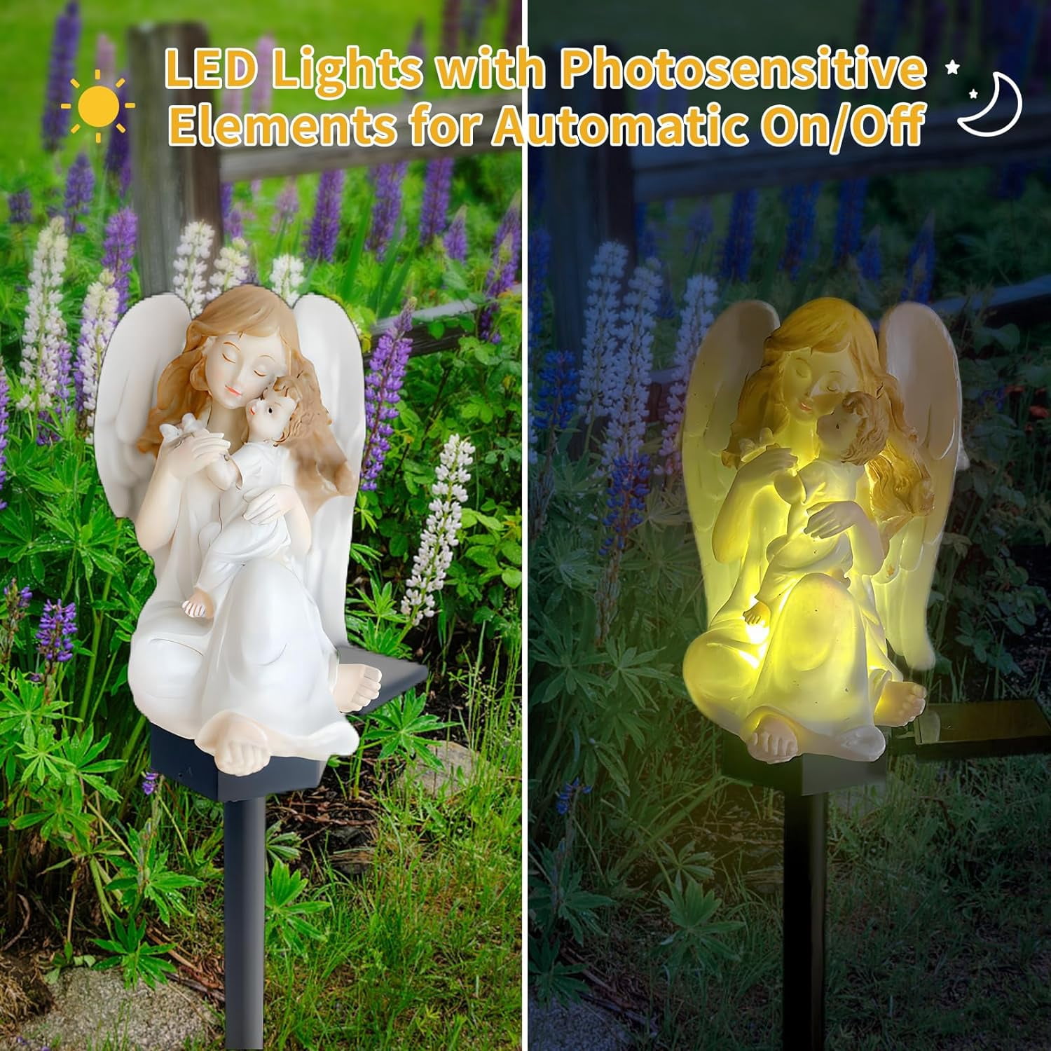 THESG-Angel Solar Garden Light - LED Waterproof Virgin Mary Statue ...