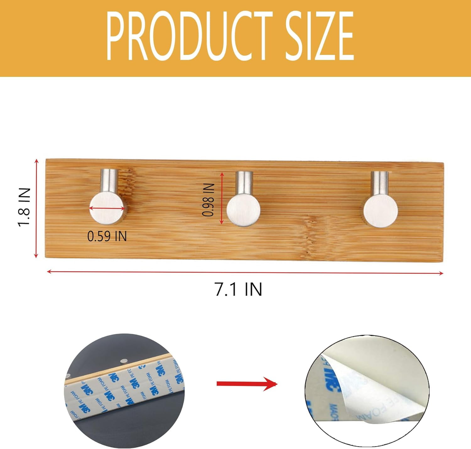 THESG-Bamboo Wood Key Holder for Wall - Key Hanger with Hooks ...