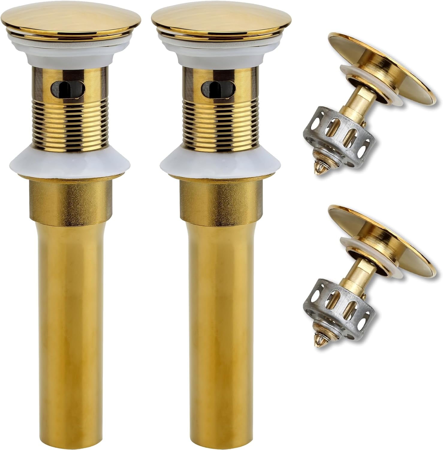 THESG-Bathroom Sink Drain, 2 Pack Gold Drain Stopper Bathroom Sink with ...