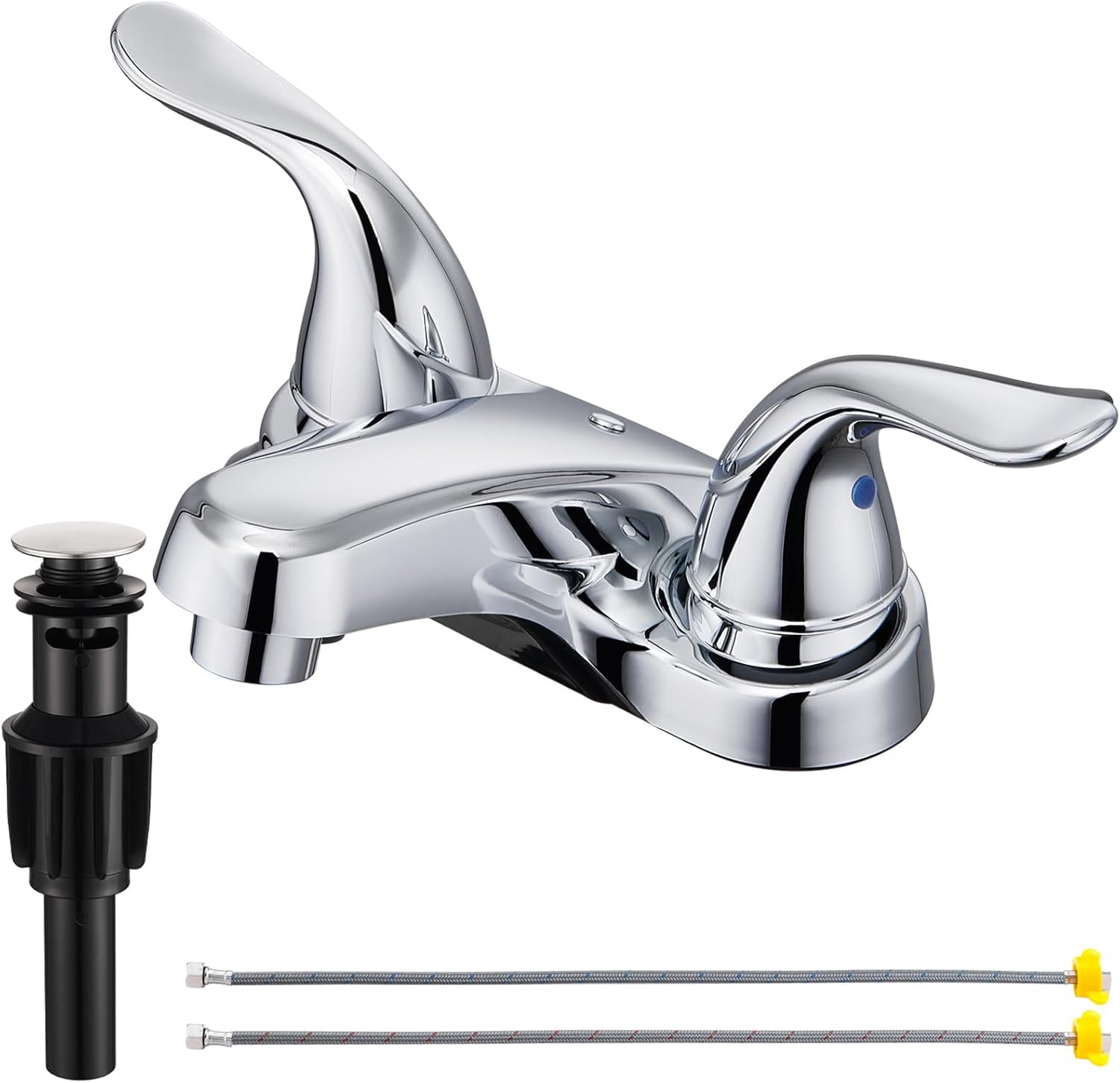 THESG-Bathroom Sink Faucets 2/3 Hole,Chrome Plating Dual Handles 4 inch ...