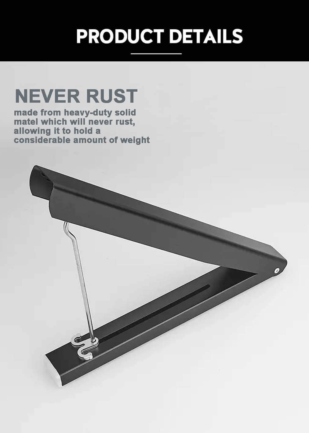 THESG-Black Retractable Clothes Rack - Wall Mounted Folding Collapsible ...