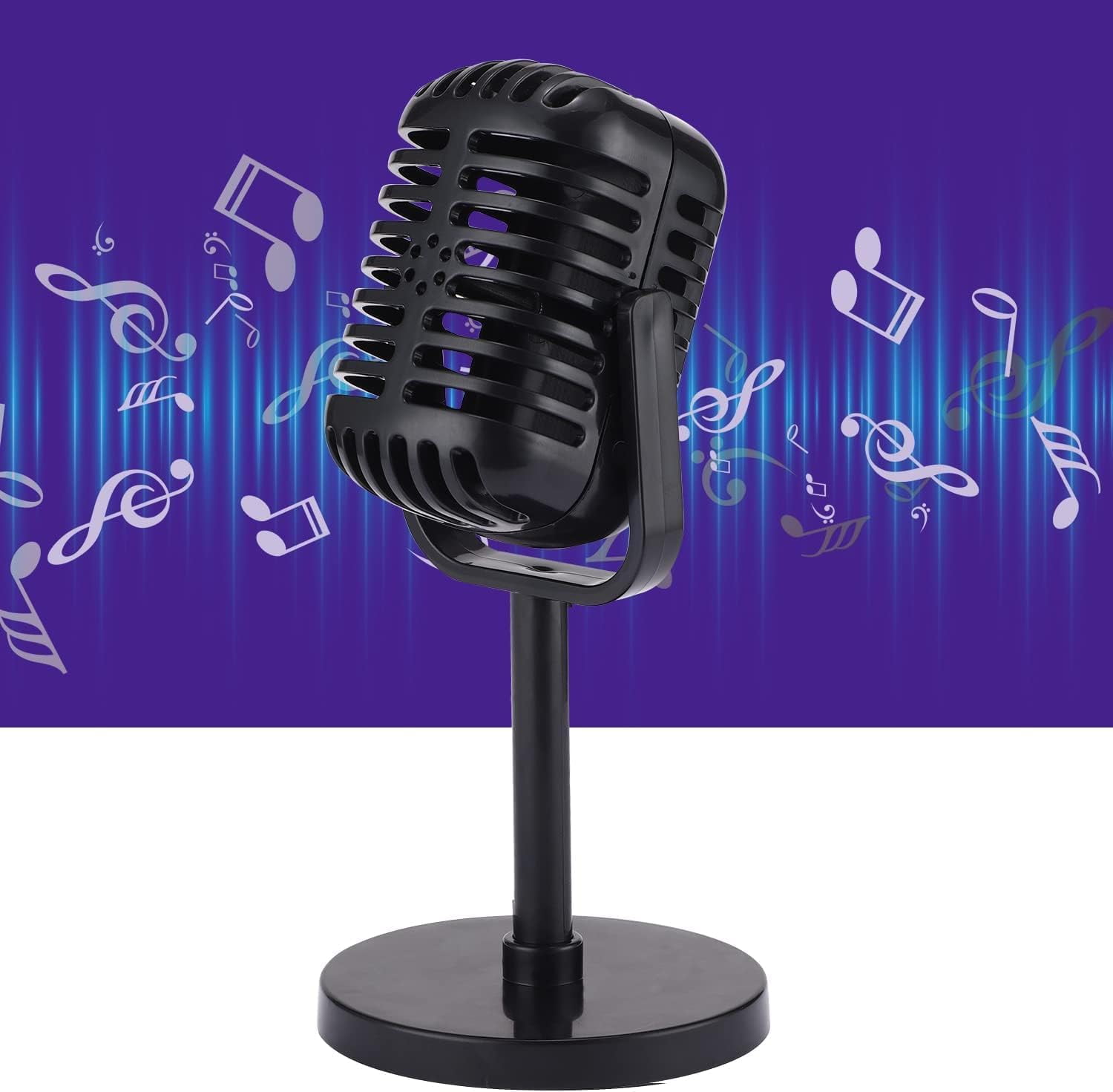 THESG-Black Retro Microphone Props Model Vintage Microphone Stage Table ...