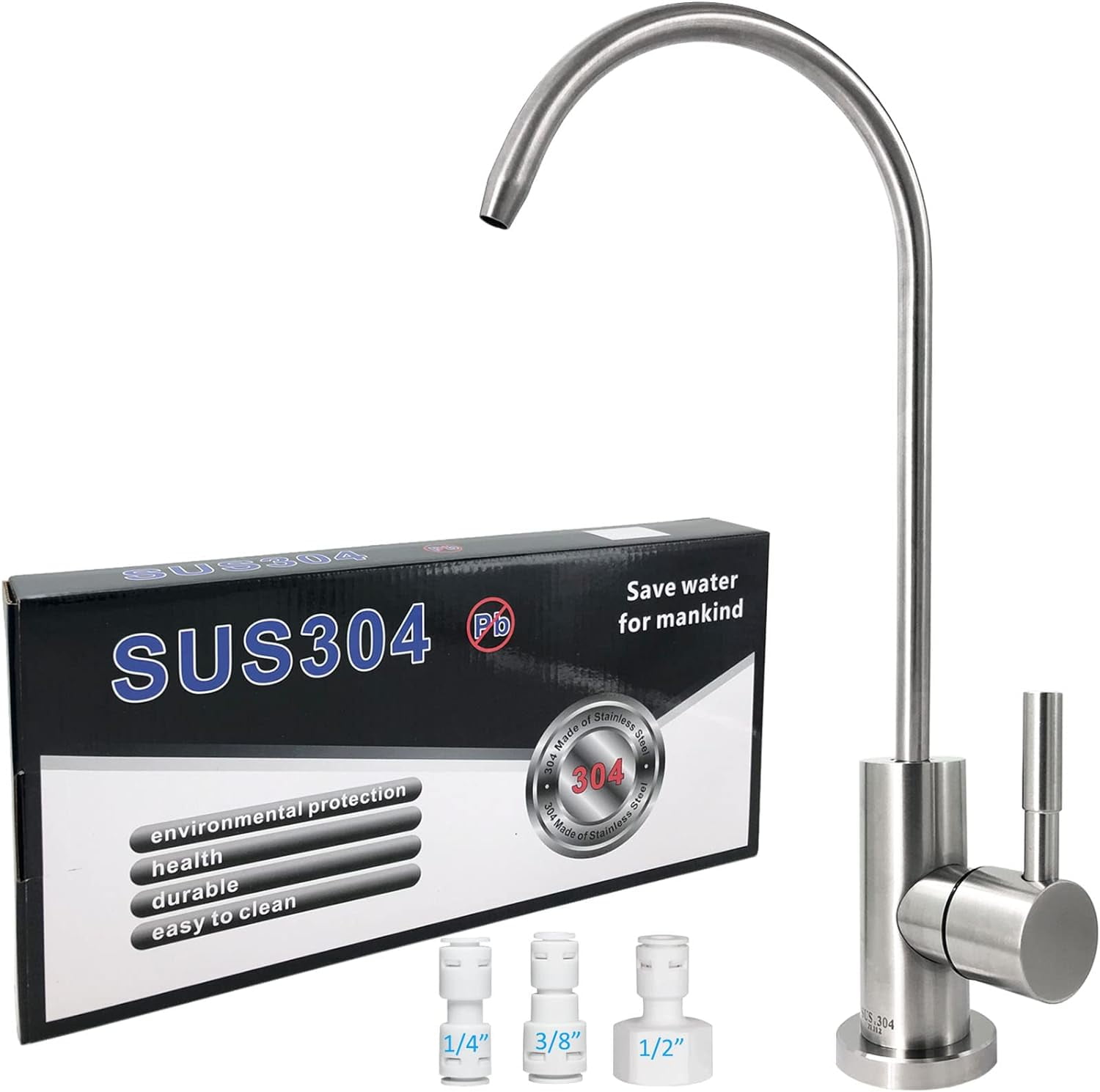 THESG-Brushed Finish Drinking Water Faucet, Lead-Free Filtered Kitchen ...