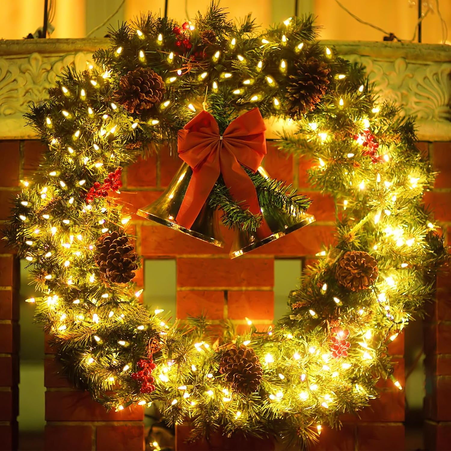 THESG-Christmas Lights 105ft 300 LED Battery String Lights with Timer ...