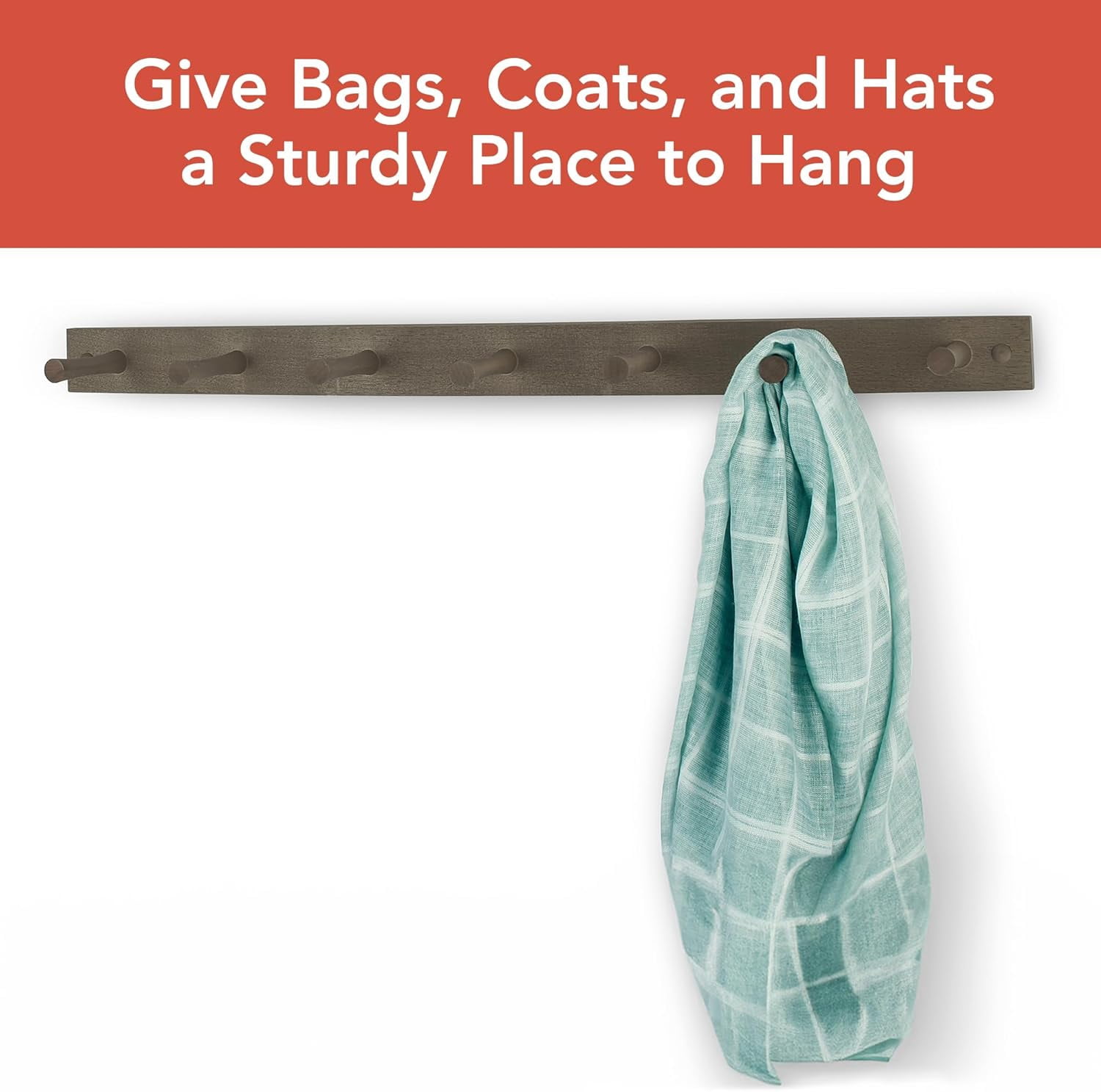 THESG-Coat Rack Wall Mount, 7 Peg - Wall Mounted Wooden Pegs Hooks for ...