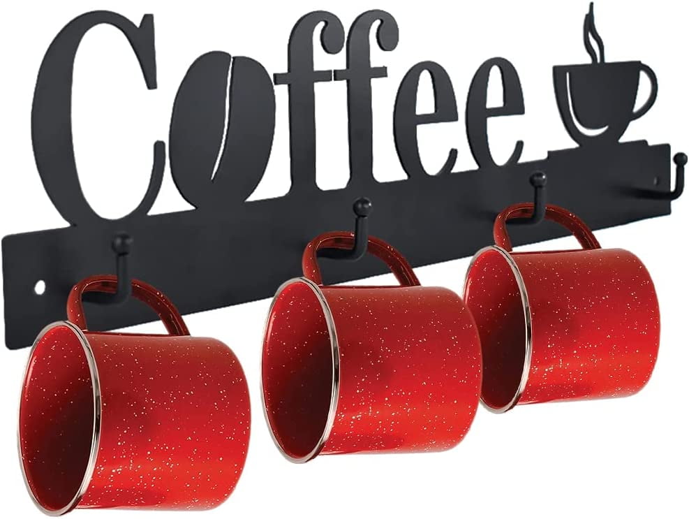 THESG-Coffee Mug Holder Wall Mount With 12 Hooks, 3 Packs Metal Mug ...