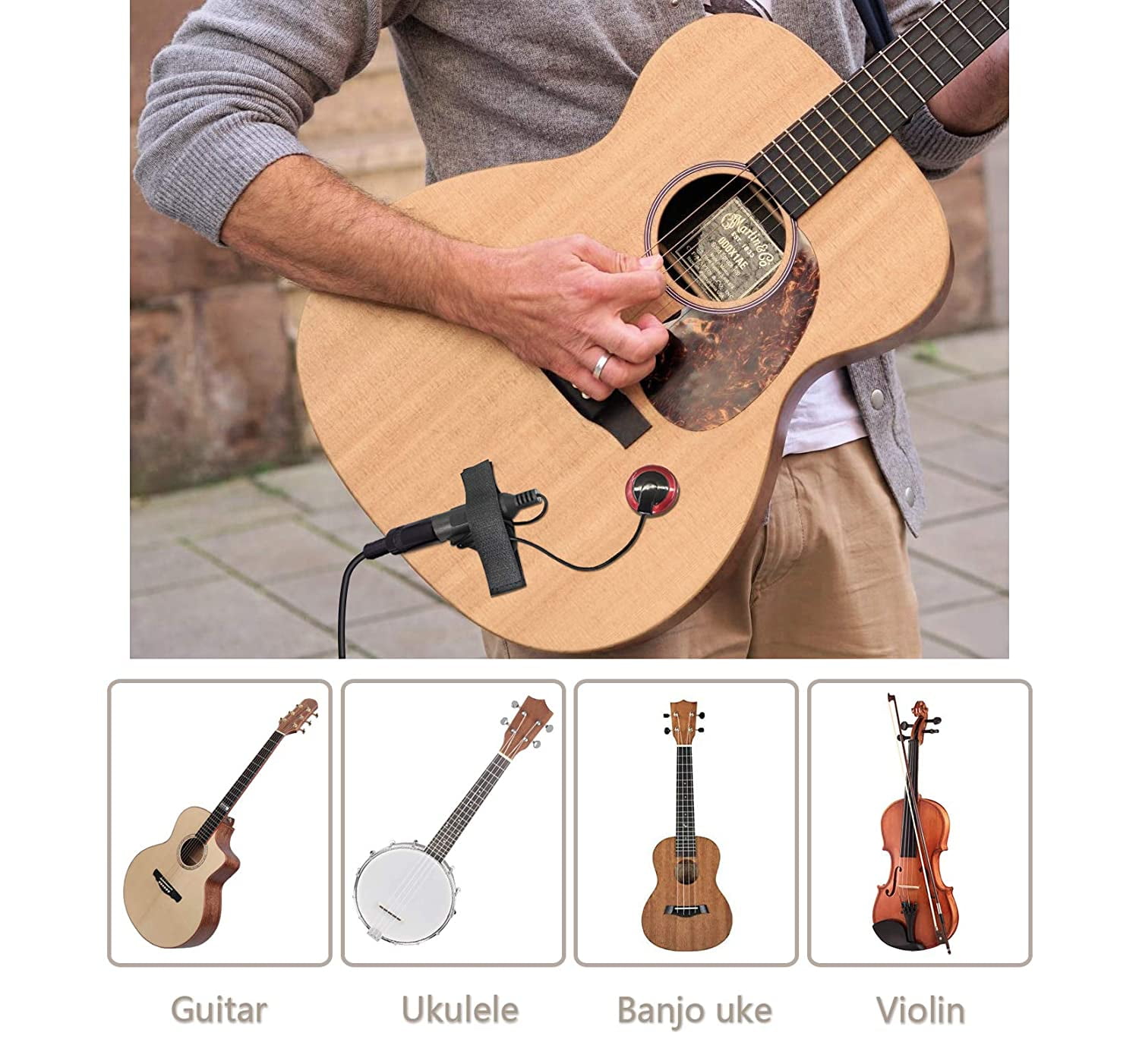 THESG-Contact Microphone Piezo Pickup Violin Microphone Pickup for ...