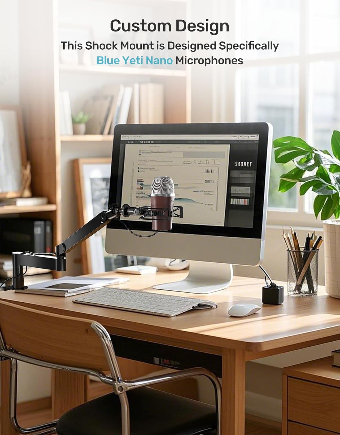 THESG-Custom Built for Blue Nano Microphone Shock Mount with Pop Filter ...